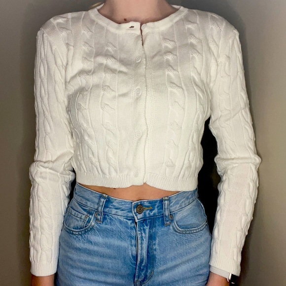 Sweaters | Cable Knit Cropped Sweater | Poshmark